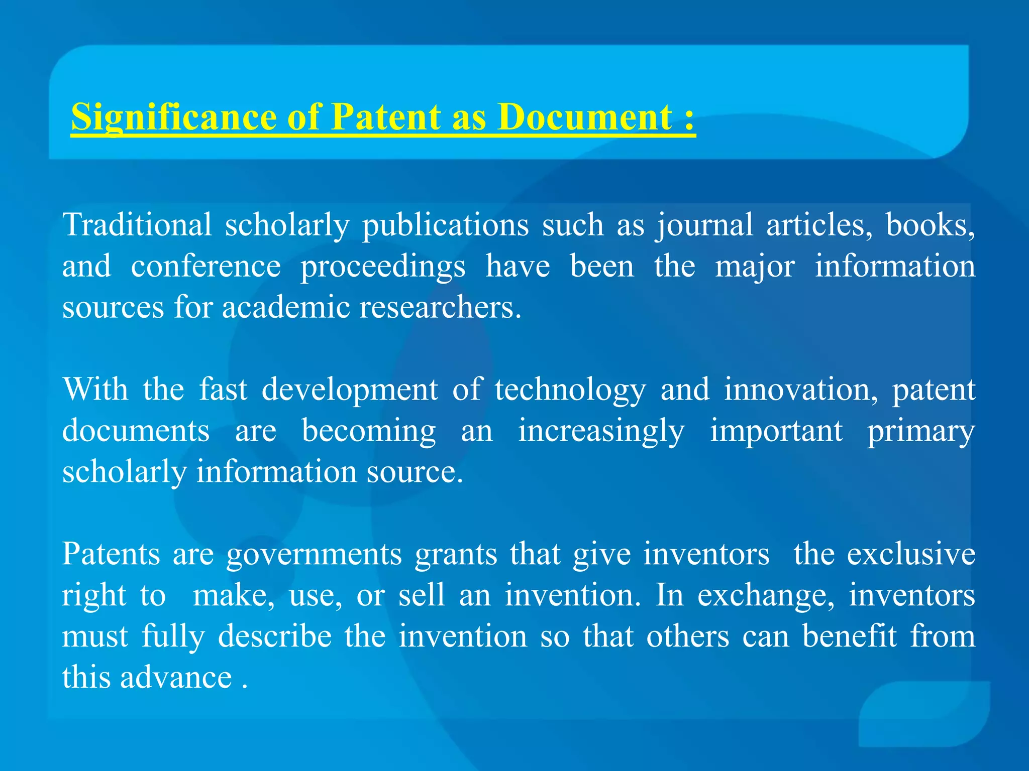 Patent database | PPTX