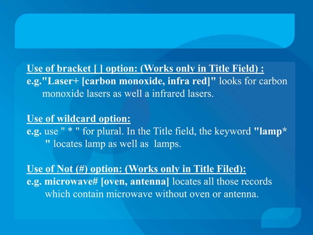 Patent database with one example | PPTX | Search | Internet