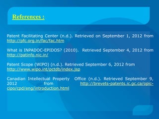 Patent database with one example | PPTX