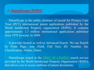 Patent database with one example | PPTX