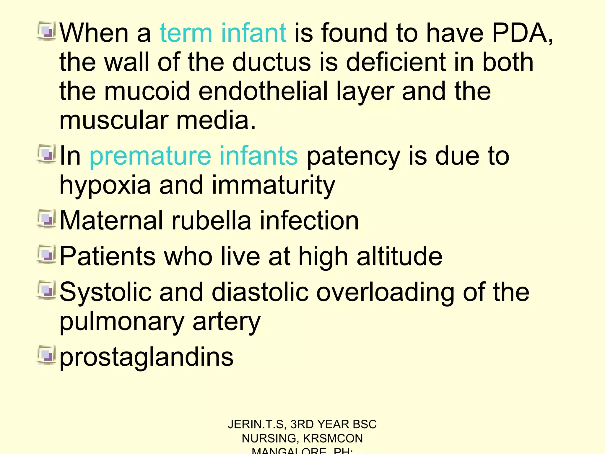 Patent Ductus Arteriosus Ppt