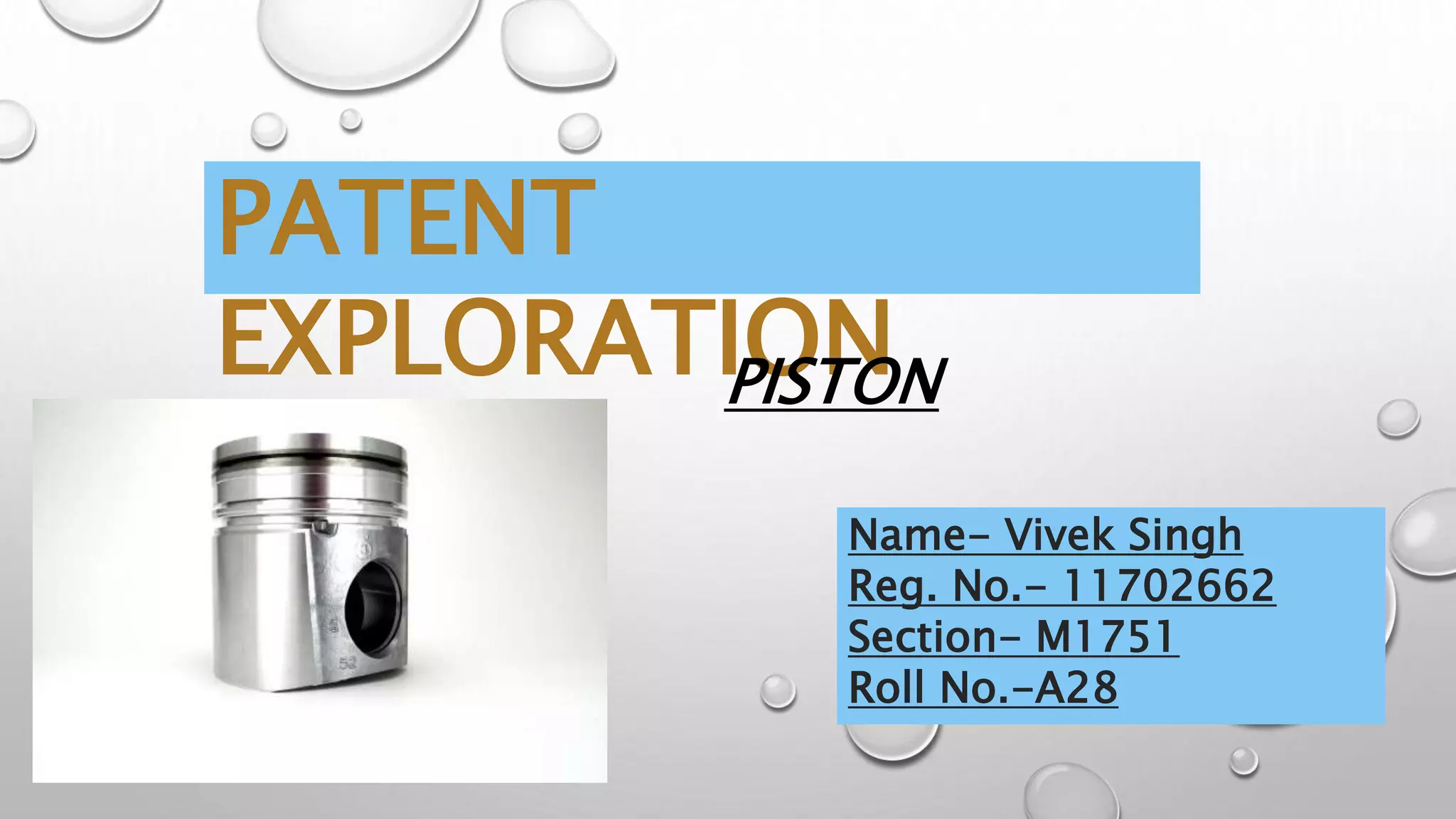 Patent exploration on the piston | PPT