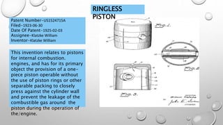 Patent exploration on the piston | PPT