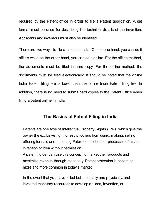 Patent filing in India | PDF
