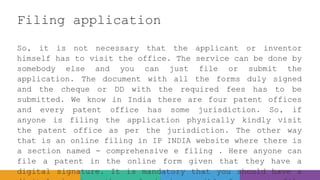 Patent filing procedure in India | PPTX