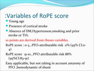 Patent foramen ovale,practical plan of handling | PPT