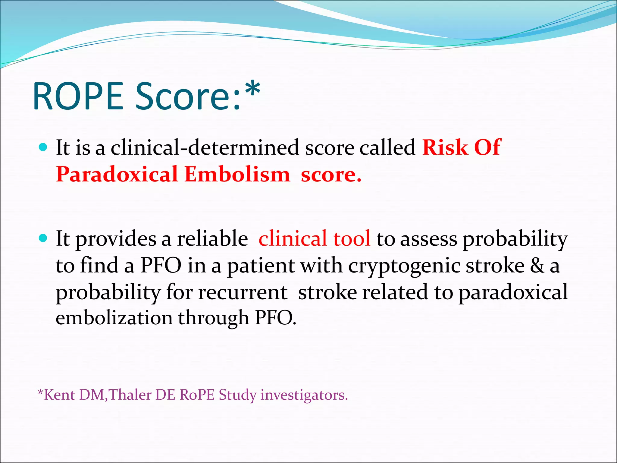 Patent Foramen Ovale,practical plan of handling.ppt
