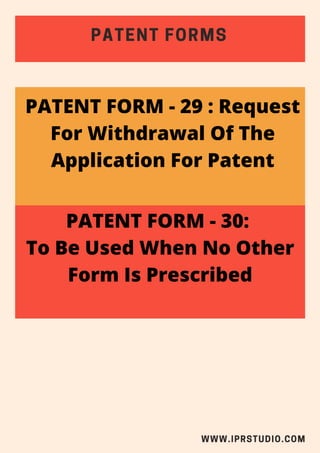 Patent forms | PDF