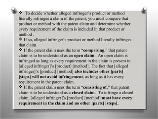 Patent infringement. | PPT
