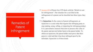 Patent Infringement, Penalties , Remedies | PPTX