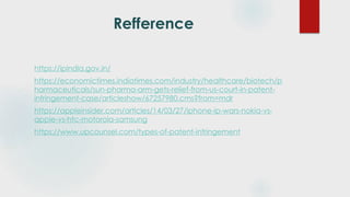 Patent infringement and its types | PPTX