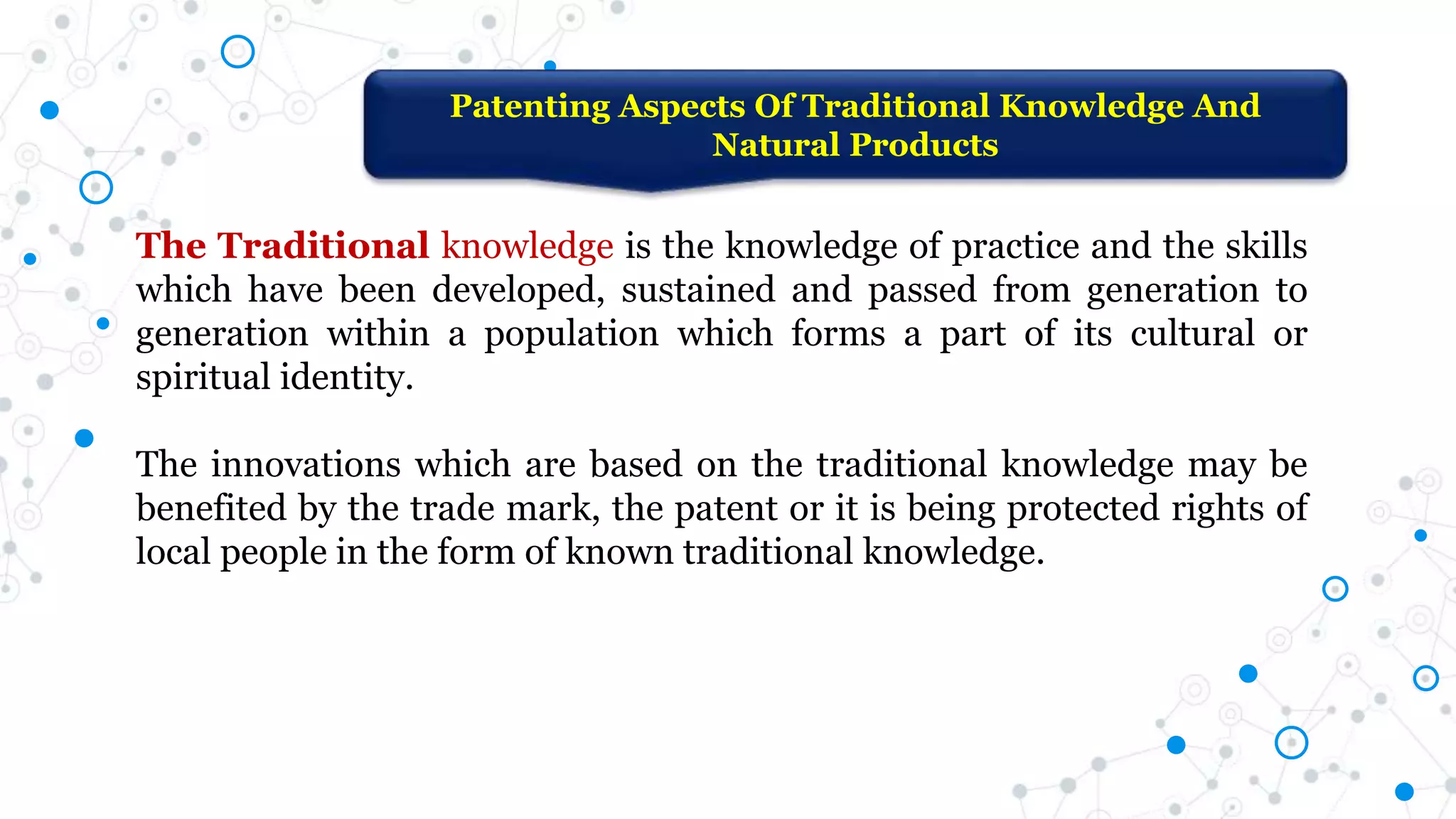 Patenting and regulatory requirements of natural products | PPTX