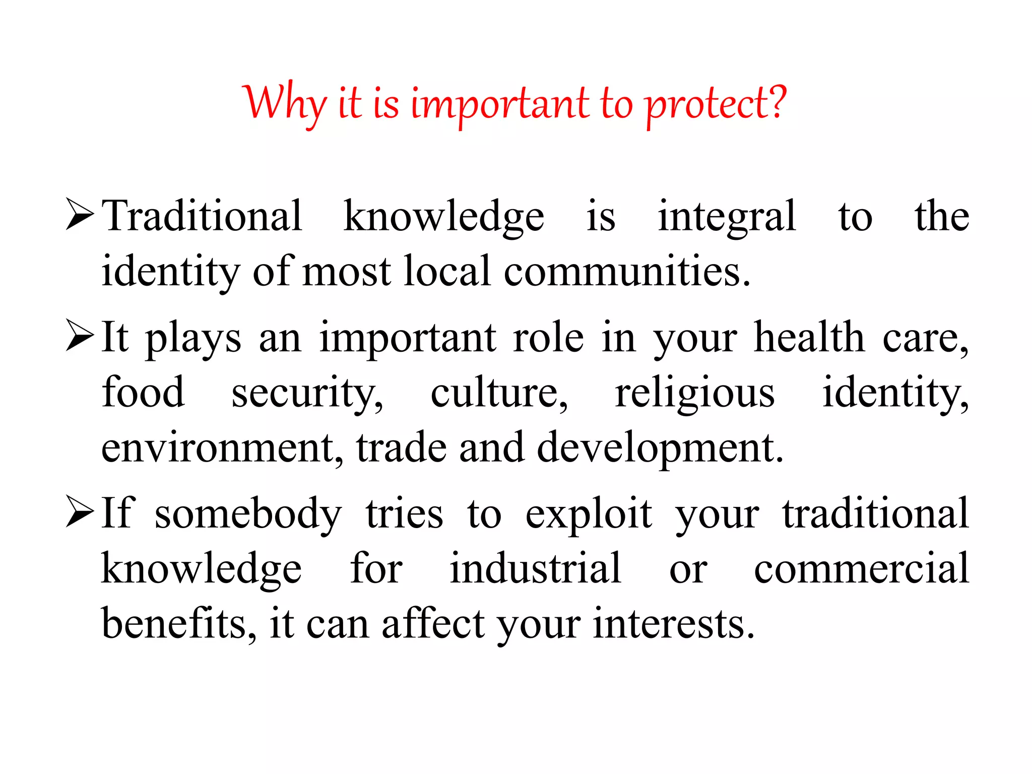 Patenting aspects of traditional knowledge and natural products | PPTX