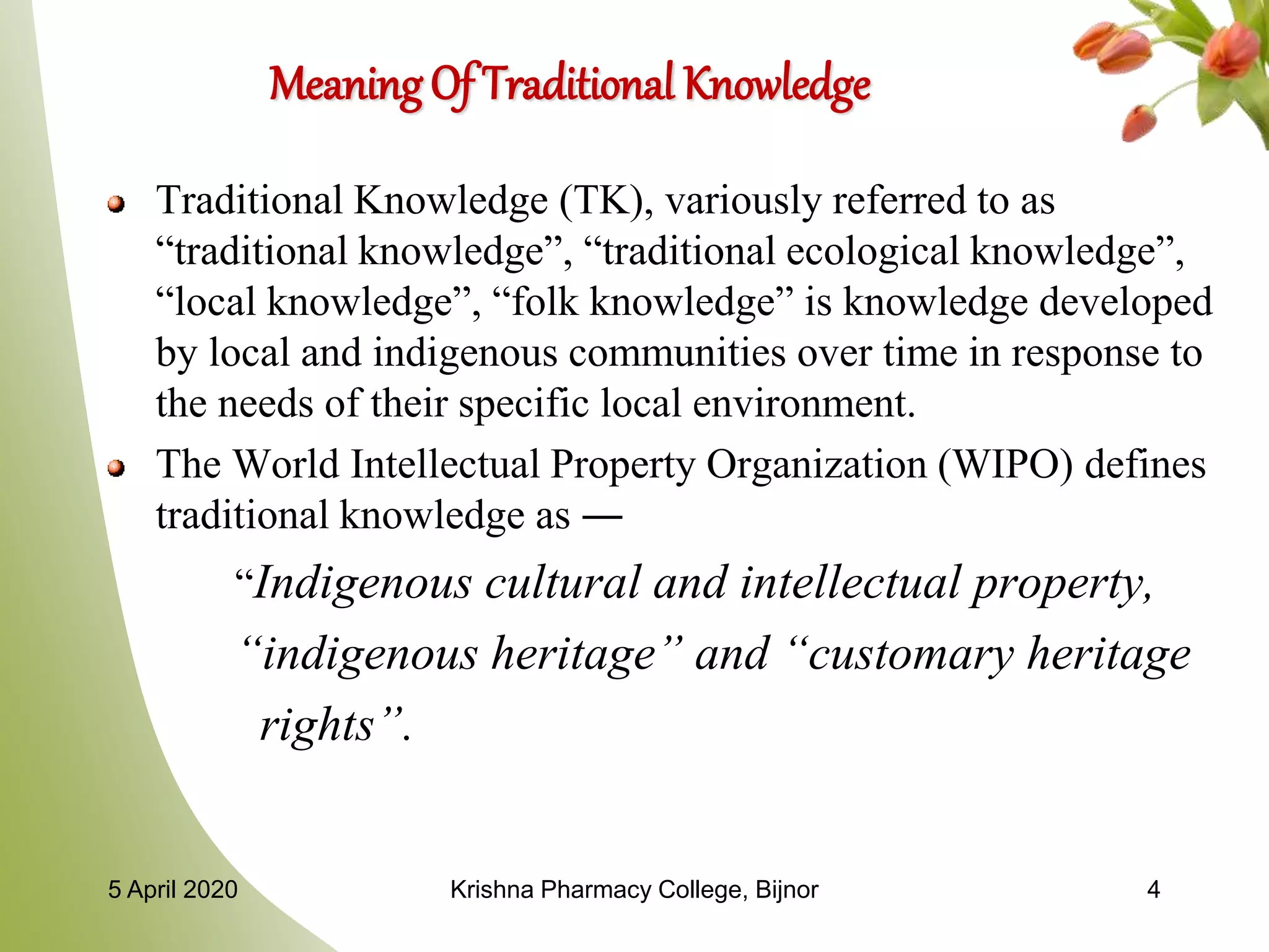 Patenting aspects of traditional knowledge and natural products(curcuma ...