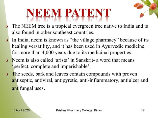 Patenting aspects of traditional knowledge and natural products(curcuma & neem) | PPTX