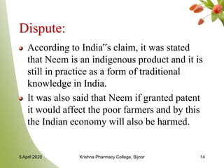 Patenting aspects of traditional knowledge and natural products(curcuma ...