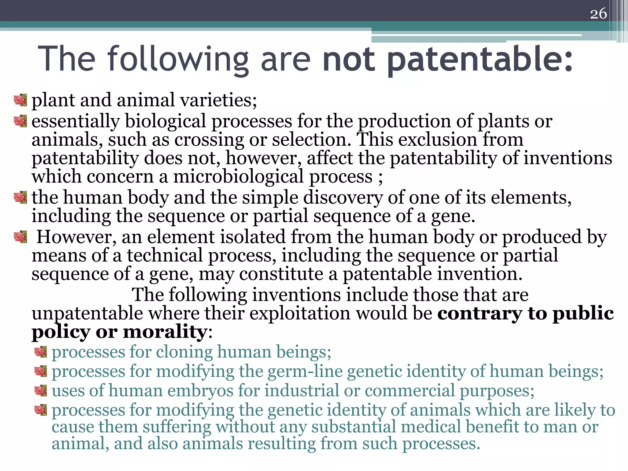 Patenting life n legal protection of biotechnological inventions | PPTX