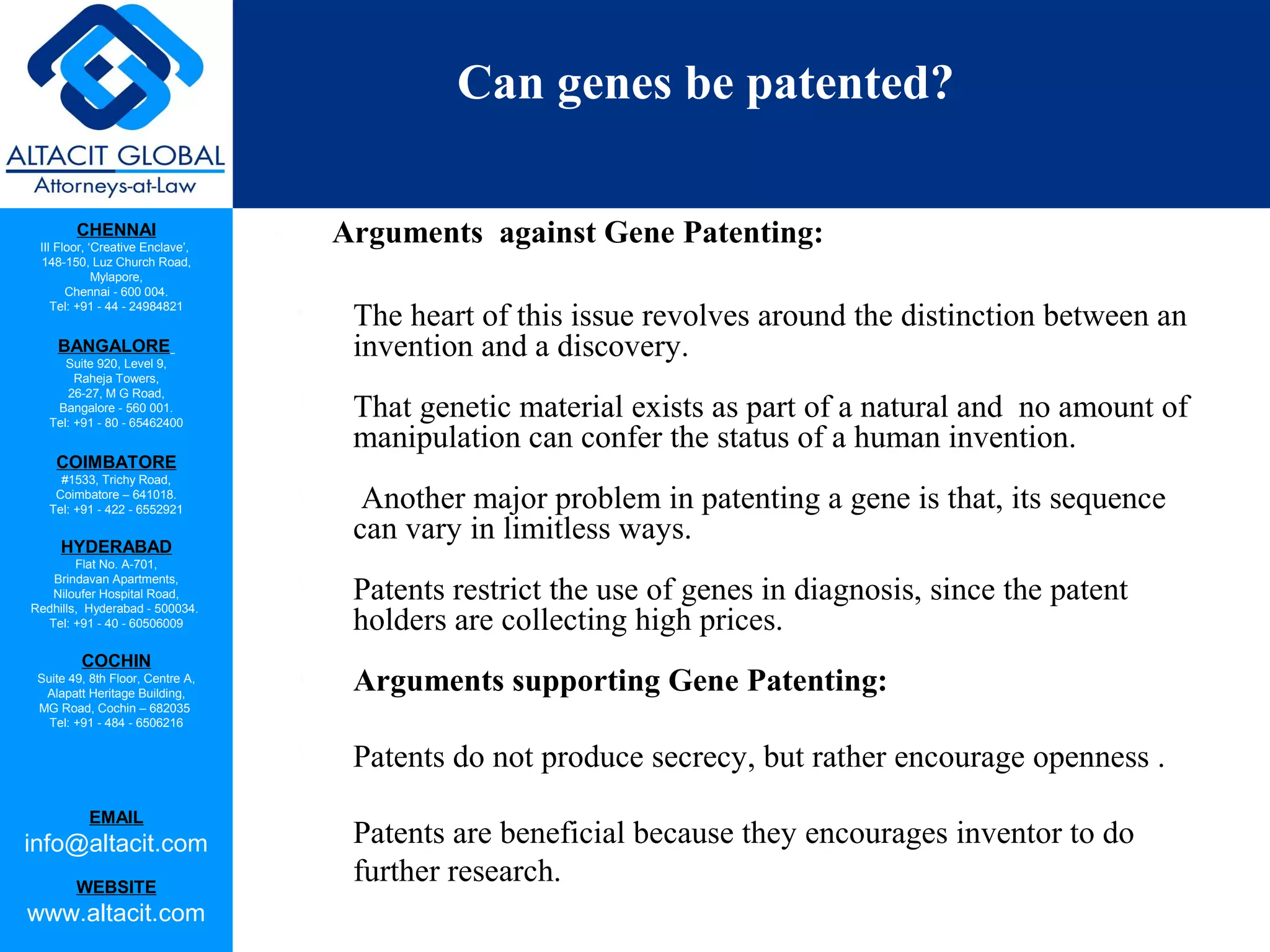 Patenting of genes and related technology | PPT
