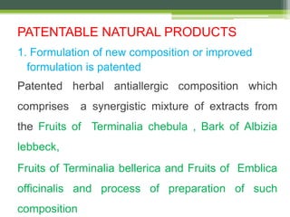 Patenting of Herbal drugs .ppt by Dr.U.Srinivasa | PPT