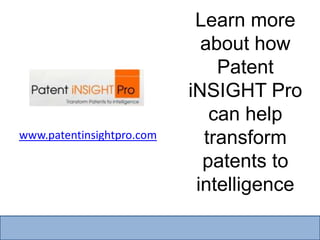 Patent Insight Slideshare | PPSX | Databases | Computer Software and Applications