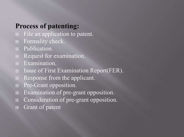 Patent (ipr) | PPTX | Law