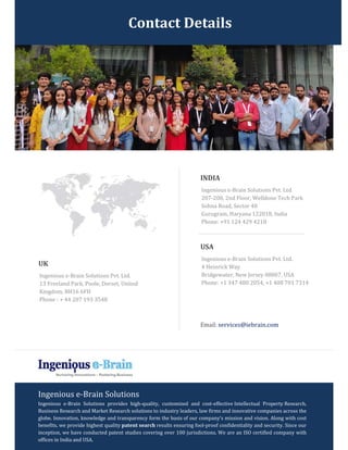 Patent Landscape Report | Ingenious e-Brain | PDF | Business | Business and Finance