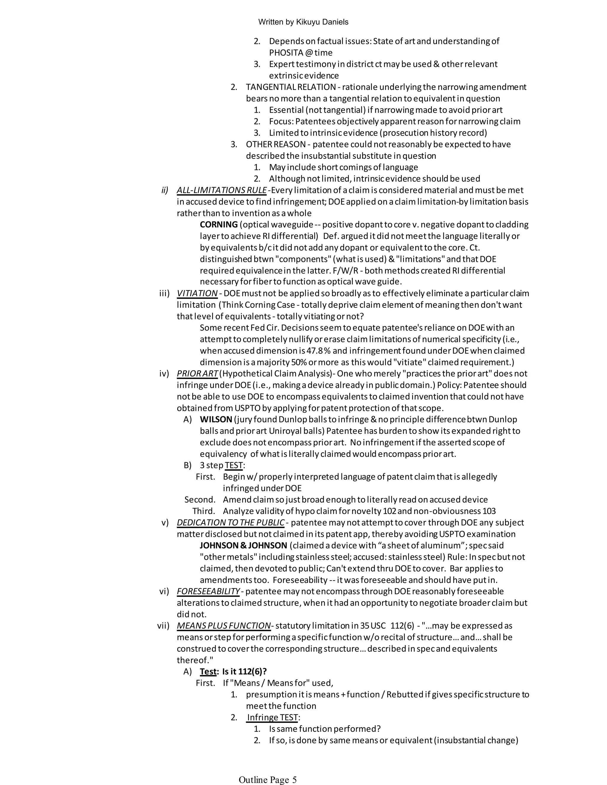 Basics of Patent Law Outline | PDF