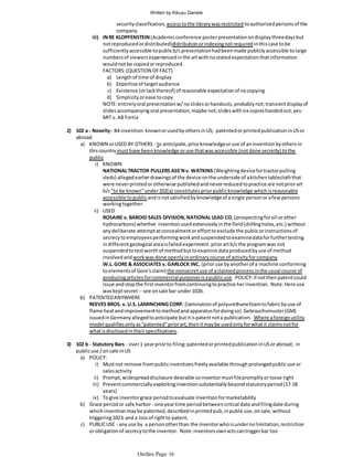 Basics of Patent Law Outline | PDF