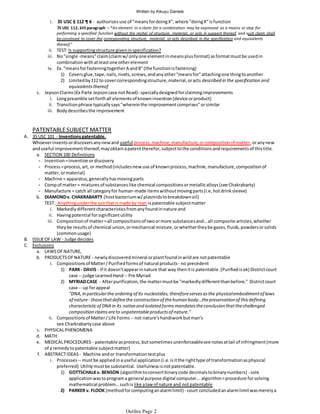 Basics of Patent Law Outline | PDF