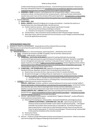 Basics of Patent Law Outline | PDF