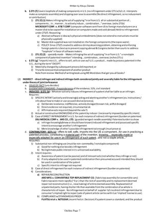 Basics of Patent Law Outline | PDF