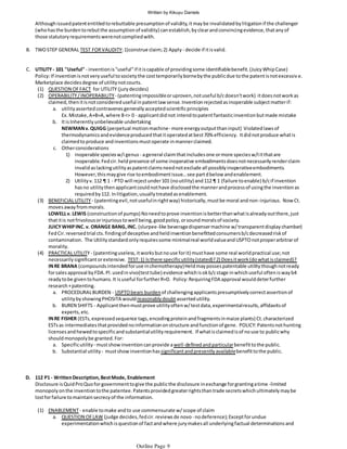Basics of Patent Law Outline | PDF