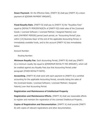 Royalty License Agreement Template
