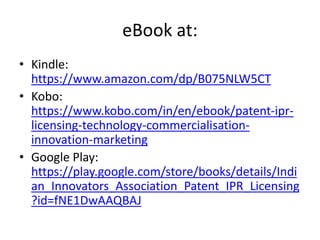 Patent IPR licensing, Technology Commercialization, Innovation ...