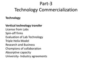 Patent IPR licensing, Technology Commercialization, Innovation ...