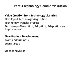 Patent IPR licensing, Technology Commercialization, Innovation ...