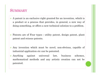 Intellectual Property Rights (IPR) : Patent & patenting | PDF