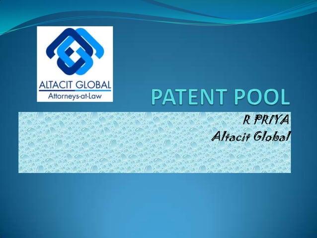 Patent pool presentation | PPT