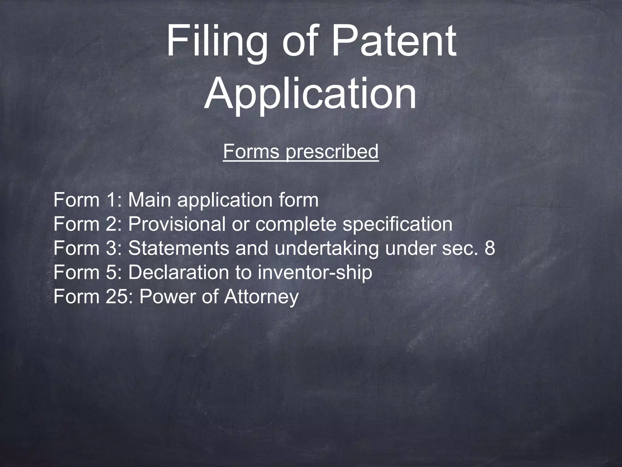 Patent Filing in India | PPTX