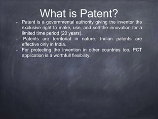 Patent Filing in India | PPTX