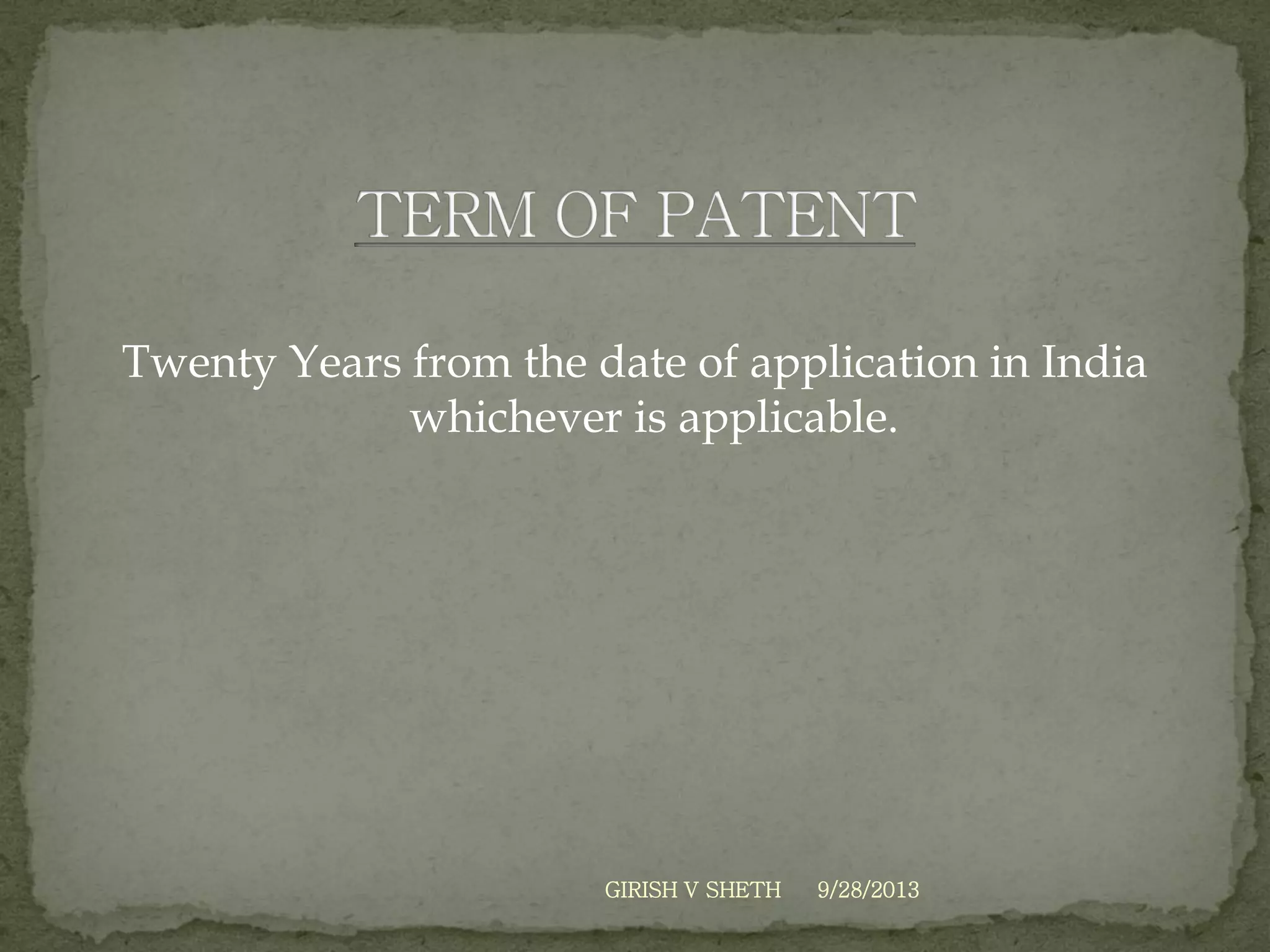 Patent presentation | PDF