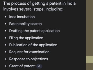 Simple ways to get patent of your product in india | PPT