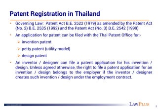 Patent Registration in Thailand | PPT