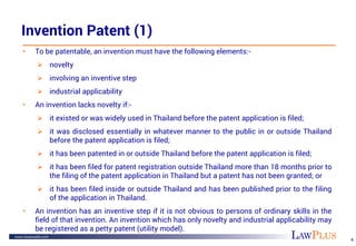 Patent Registration in Thailand | PPT