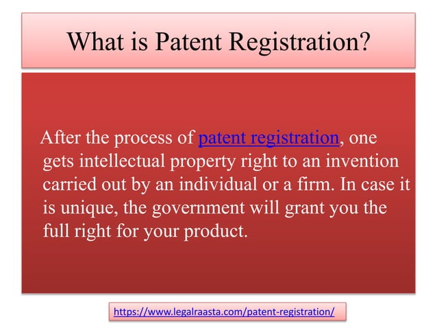 Patent Registration, Types, Cost | Legalraasta | PPT