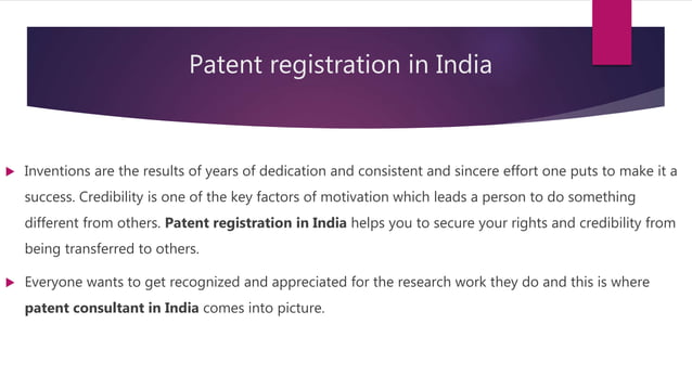 Patent registration in india | PPT