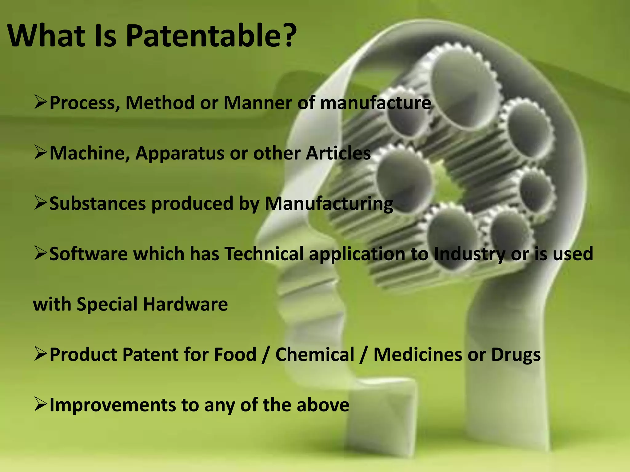 Patents (With Popular Indian Case Studies) | PPSX