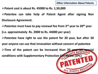 Patents (With Popular Indian Case Studies) | PPSX