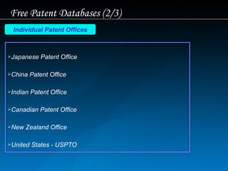 Patents - Introduction & Free Database And Sources | PPT