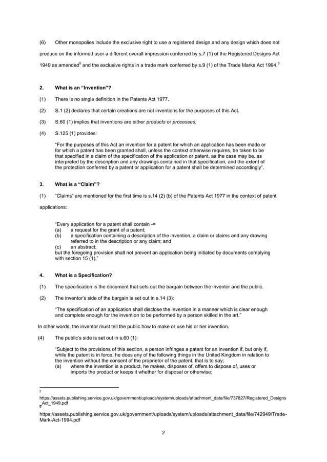 Patents 101 Part 1 The Basics | PDF